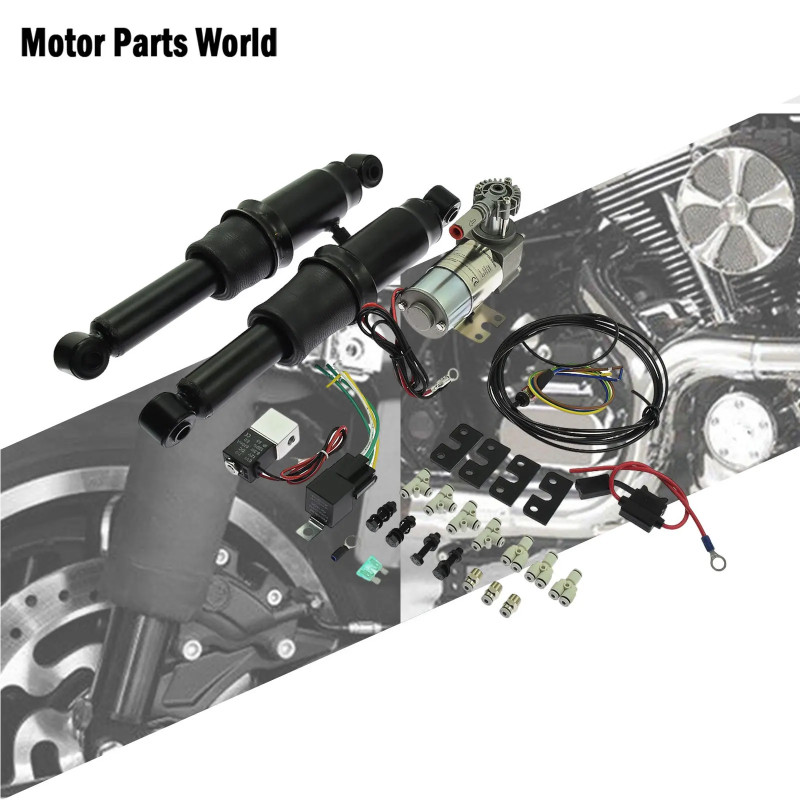 Motorcycle Rear Air Ride Suspension Black Kit For Harley Touring Road ...