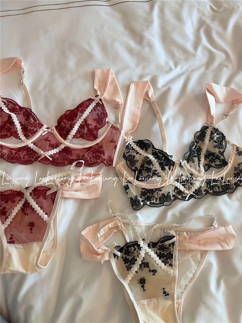 [Wei Mi Rui] Underwear Benming Year Red Sexy bra Set Pure Desire Lace Gathering Japanese French ...