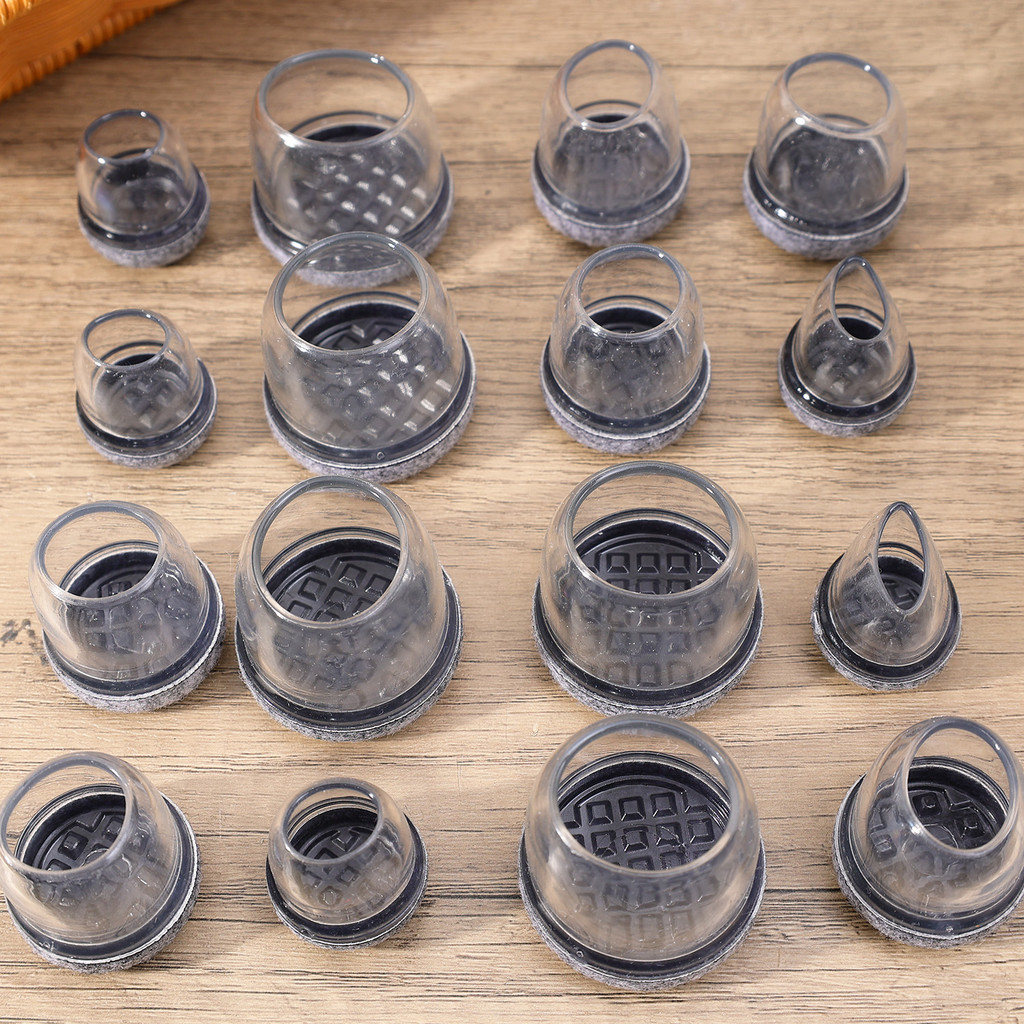 4Pcs Creative Transparent TPE Chair Leg Protectors Pads Household ...