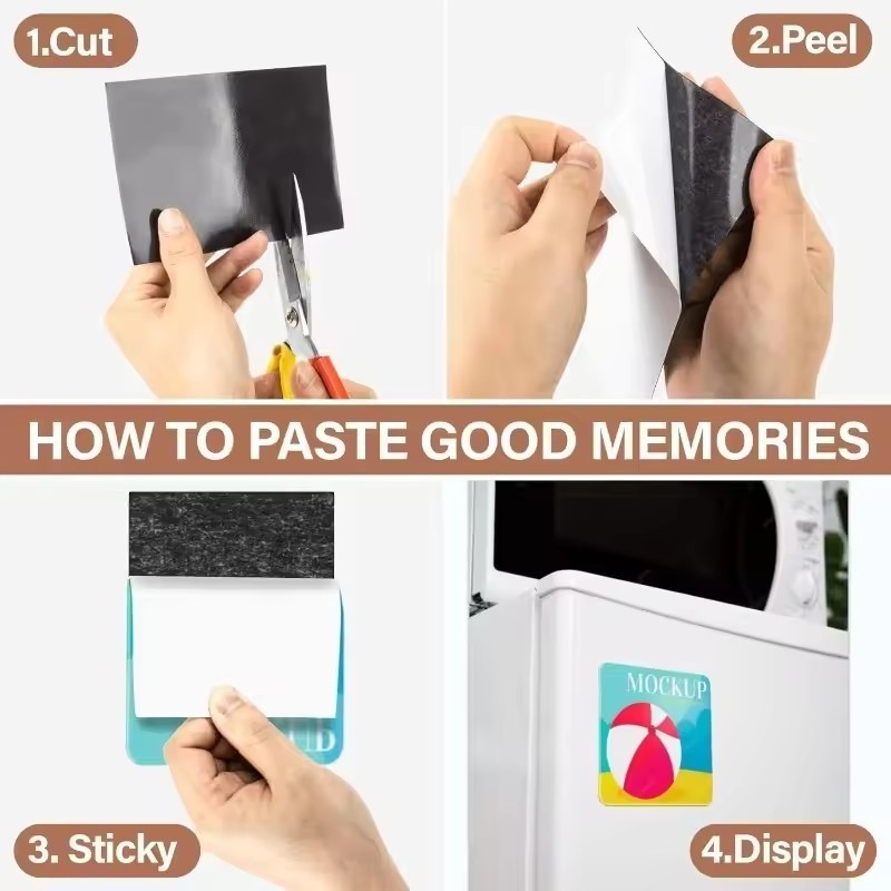 A4 Size Self Adhesive Writable Magnetic Sheet Resuable Rubber Soft ...