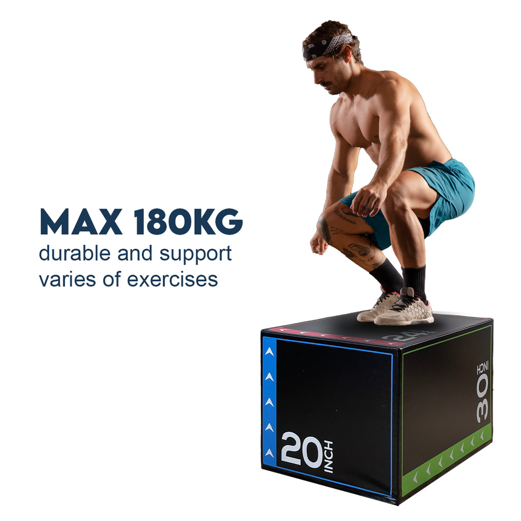 Vigor Fitness Trippel Side Plyometric Soft Foam Velcro Jump Box ...