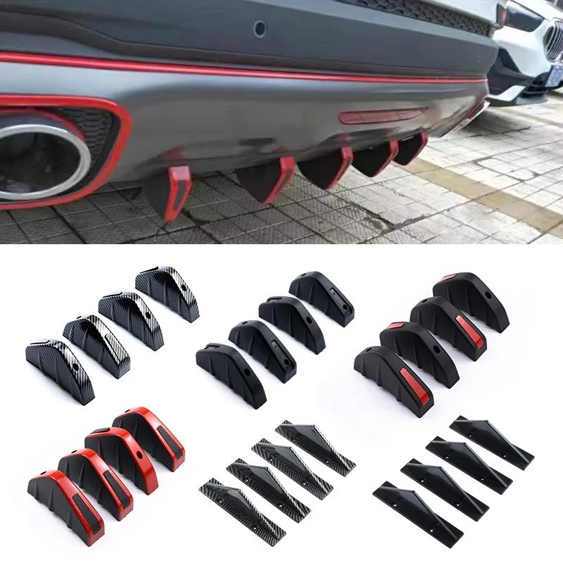 Universal Car Rear Bumper Diffuser Spoiler Abs Anti-collision For ...