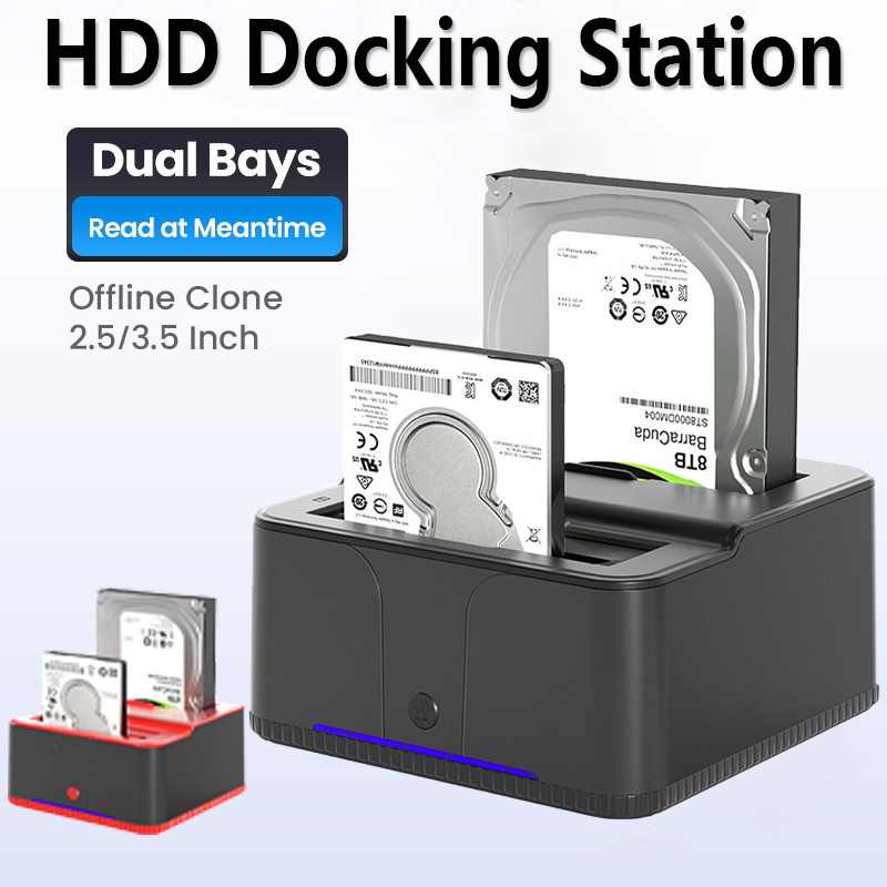 HDD Docking Station SATA to USB 3.0 Adapter for 2.5 3.5 SSD Disk Case ...