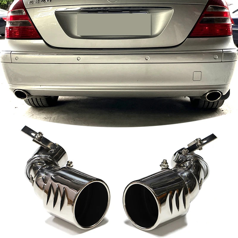 For Mercedes-Benz W211 Tailpipe E300 E280 E260 Modified Exhaust Dual Outlet Tailpipe Muffler ...