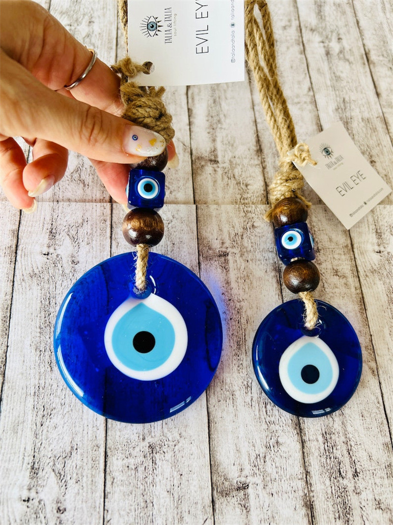 Hand-Woven Turkish Blue Eyes Glass Pendant Original Design ...