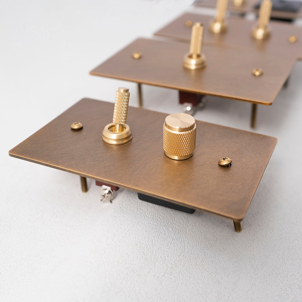 220V Retro Brass Plate Knurled Toggle Wall Light Switch LED Dimmer 10A ...