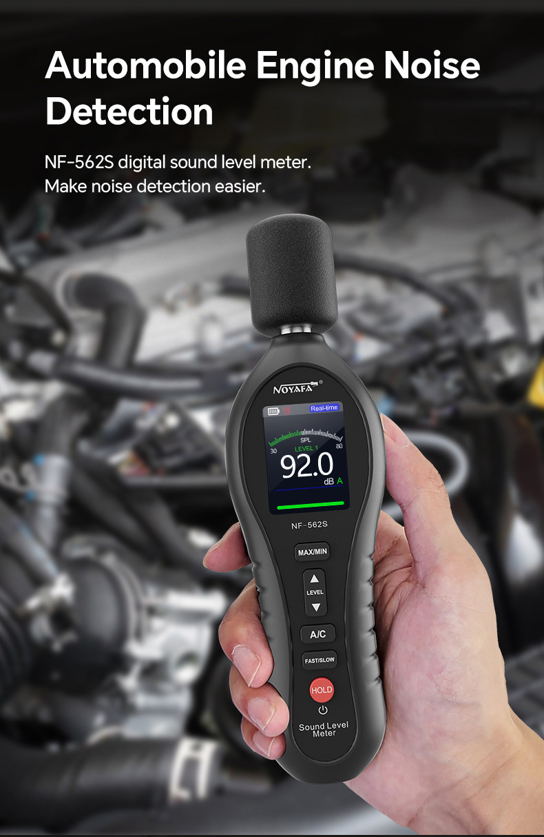 NOYAFA NF-562S Professional Digital Sound Level Meter 30-130dB Decibels High-precision color ...