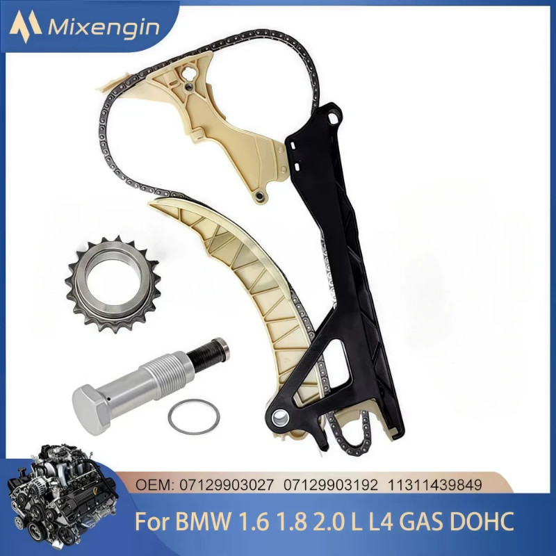 Engine Parts Timing chain kit Fit 1.6 1.8 2.0 L L4 GAS DOHC For BMW E81 E87 E88 E82 E46 E90 E93 ...
