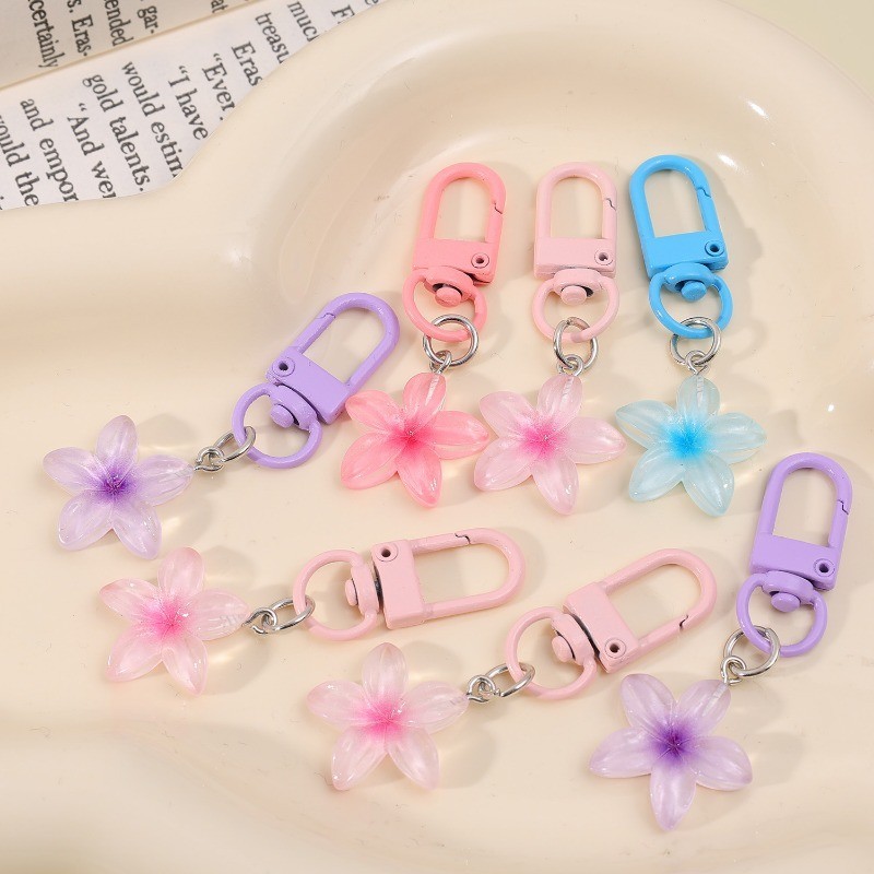 2/4/6Pcs Frangipani Key Rings - Cute DIY Flower Keychains - Cherry ...