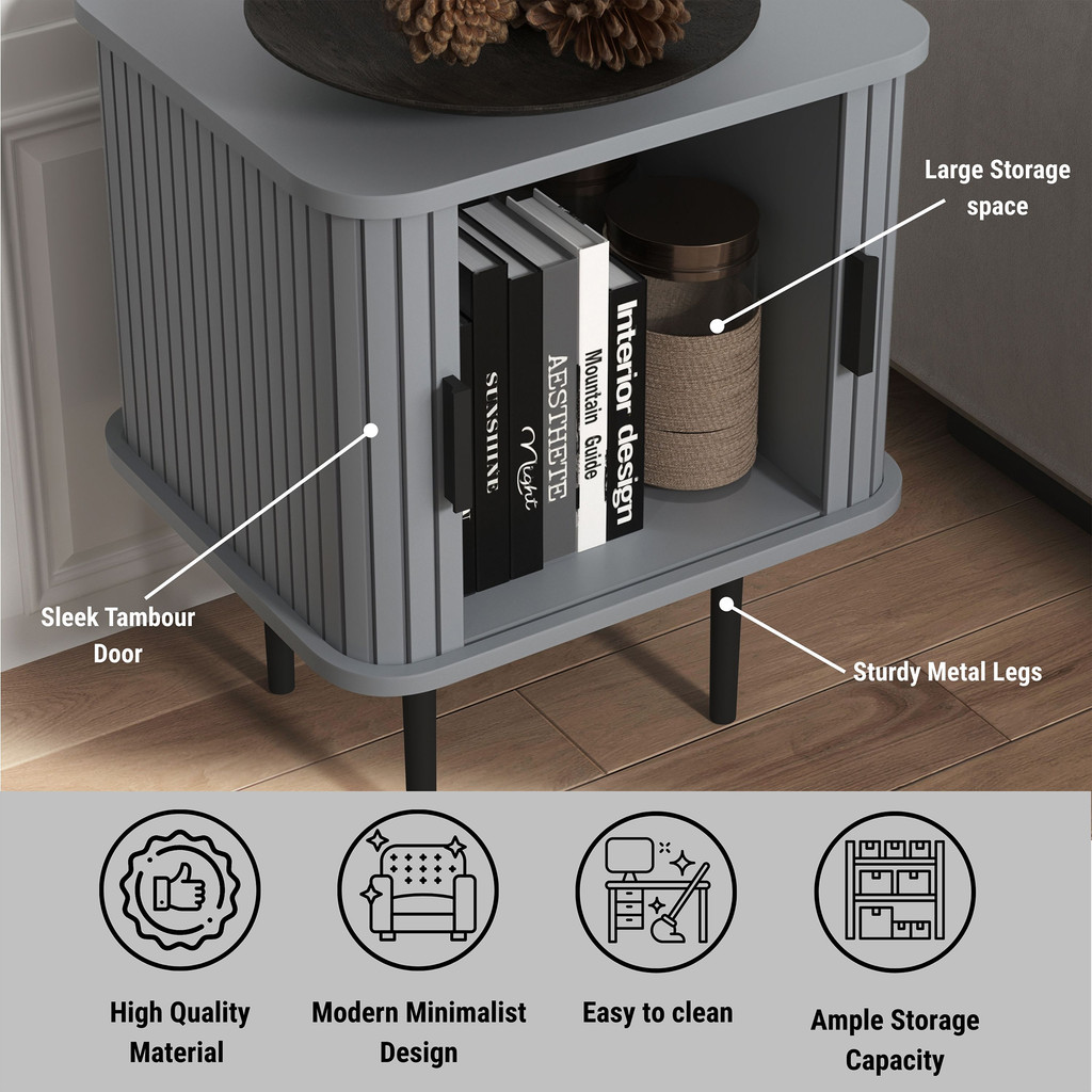 Tomato Kidz Stanney Sliding Door Side Table | Night stand | Muji Style ...
