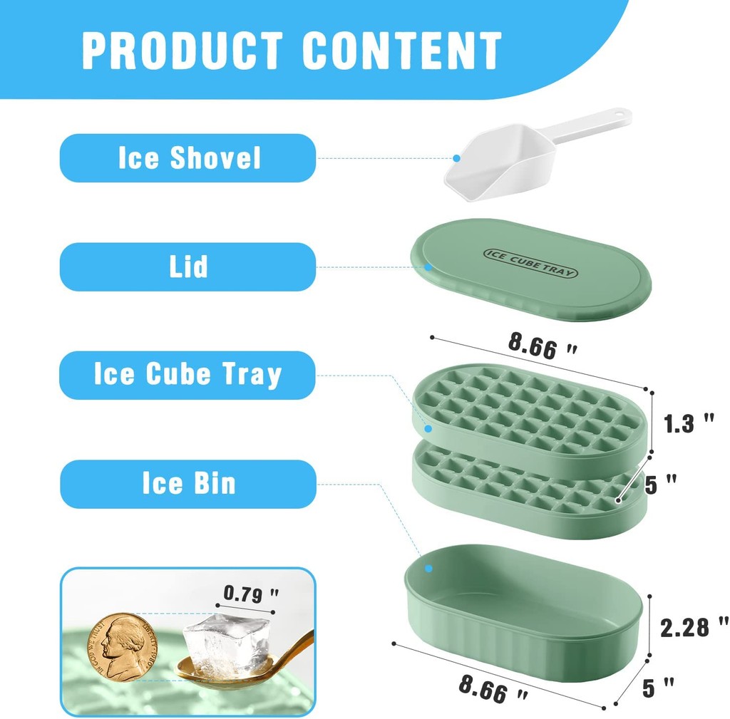 BPA-Free Easy-Release Ice Cube Tray Twin-Pack with Stackable Lids ...