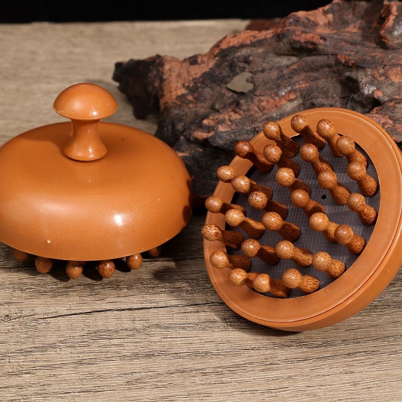 1/2/3Pcs Wood Elastic Airbag Scalp Massage - Hand-hold Meridian ...