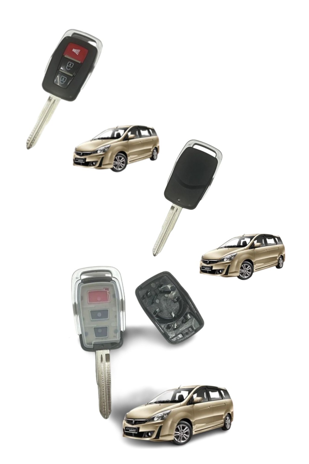 Proton Exora Key Remote Casing With 3 Button Alarm Remote Control ...