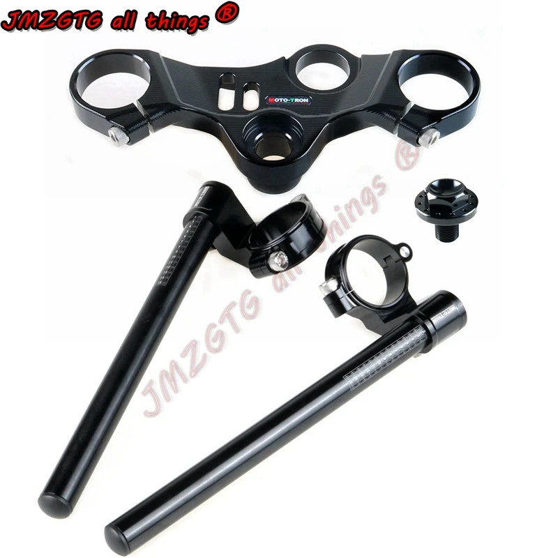 MOTO-TRON Motorcycle Racing CNC Clip On Handle Bars For YAMAHA R3 R25 ...