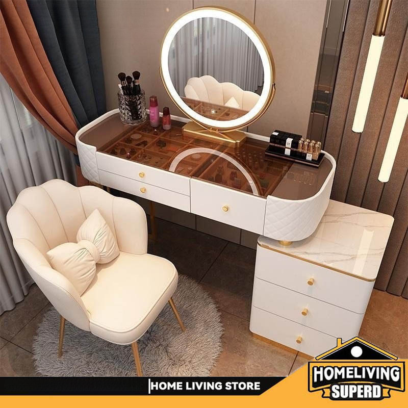 Bedroom Dressing Table Clear Glass Table Nordic Style Small Dressing ...