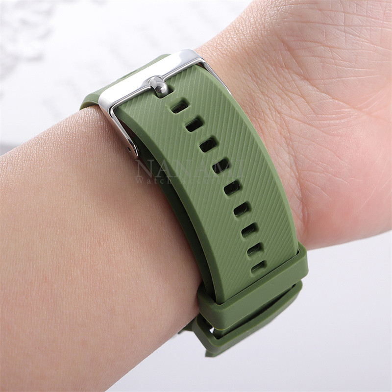 Soft Silicone Watch Band 18mm 19mm 20mm 21mm 22mm Twill Stripe Quick ...