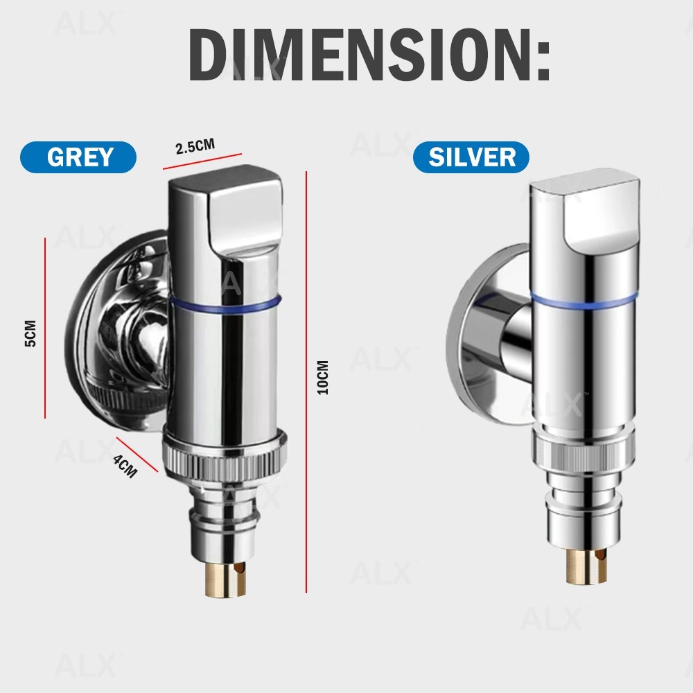 ALX Full Brass Washing Machine Faucet Auto Stop Water Faucet Valve ...
