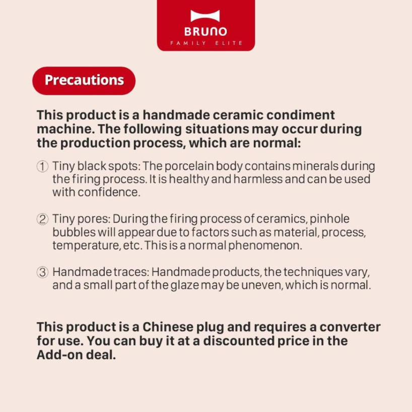 BRUNO 1.2L Ceramic Meat Grinder Food Processor Chopper Blender Makanan ...