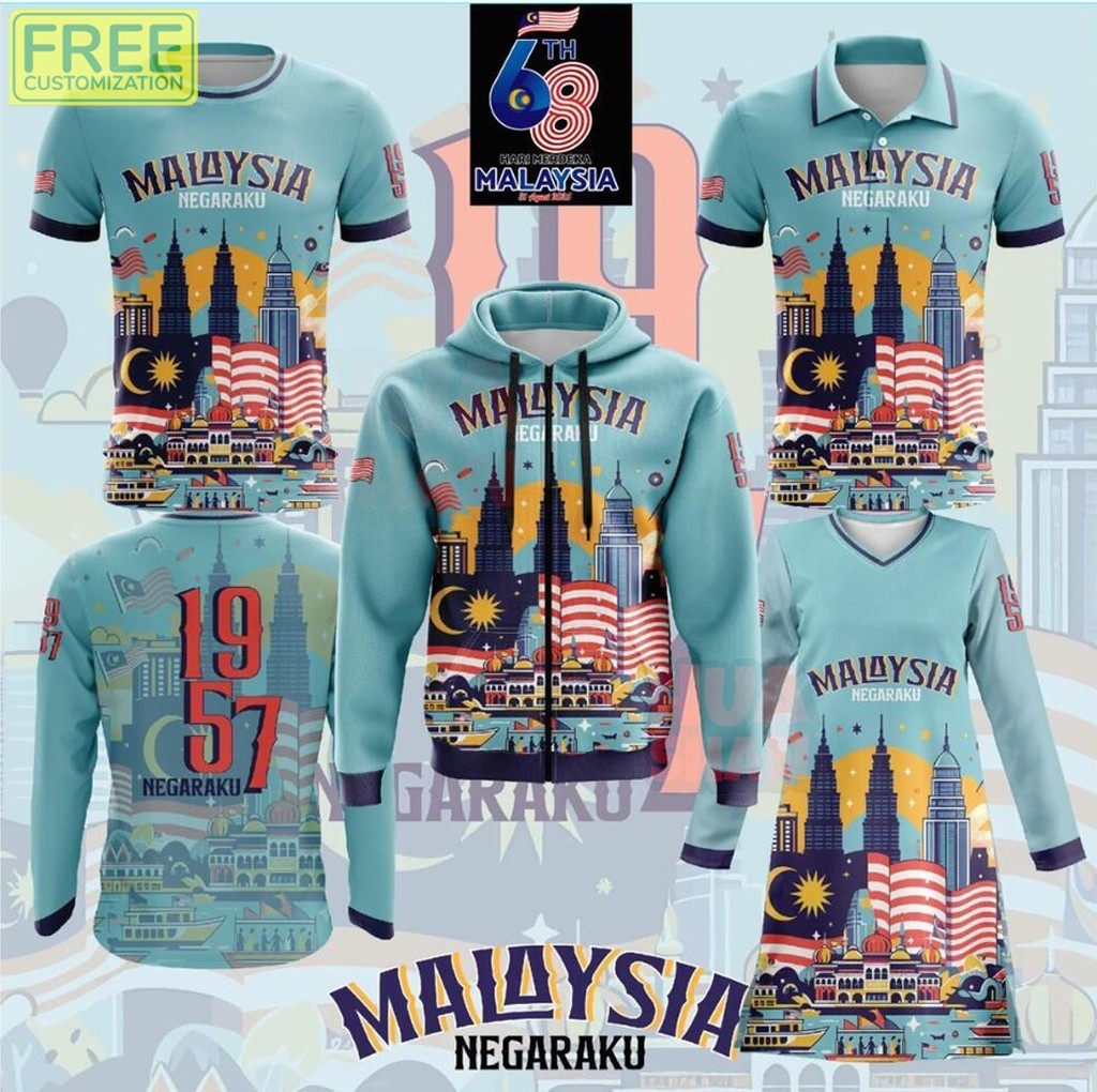 2025 - 2026 Brand - new Merdeka Malaysia 68 Theme - designed 3D Polo T ...