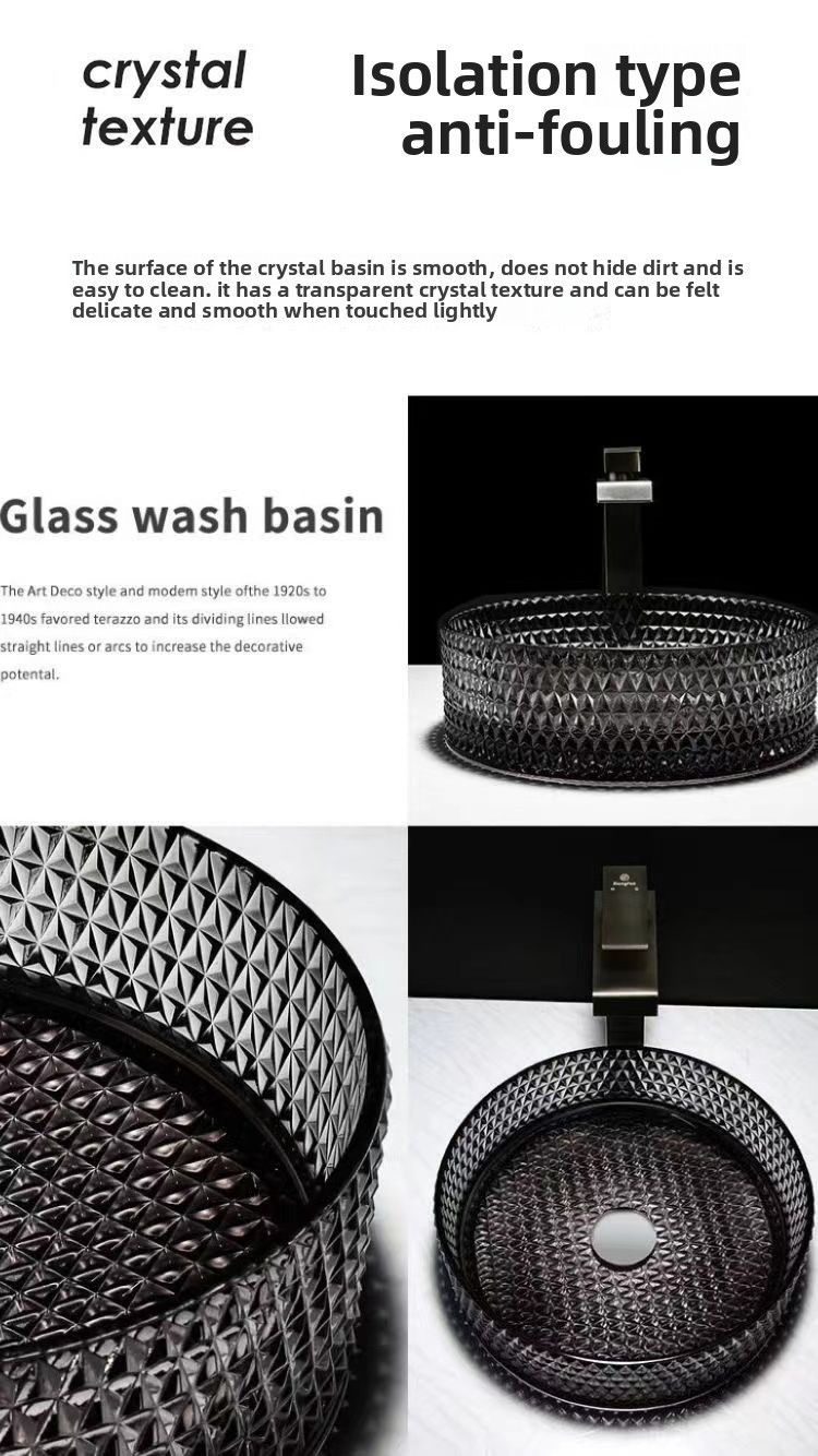 Washbasin round Glass Wash Basin Bathroom Washbasin Tempered Glass Wash ...