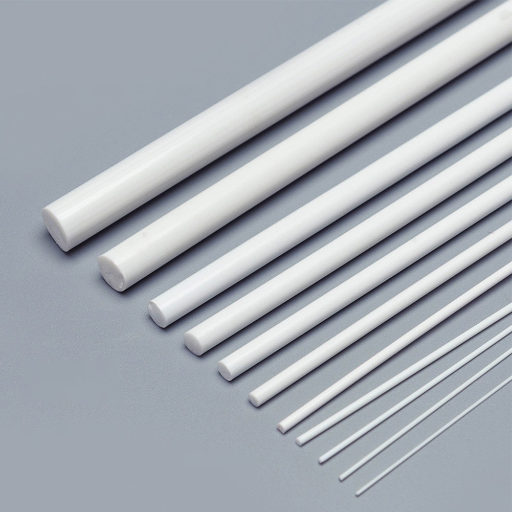 5x White ABS Round Tube Plastic Rod ABS Solid Round Bar DIY Model ...