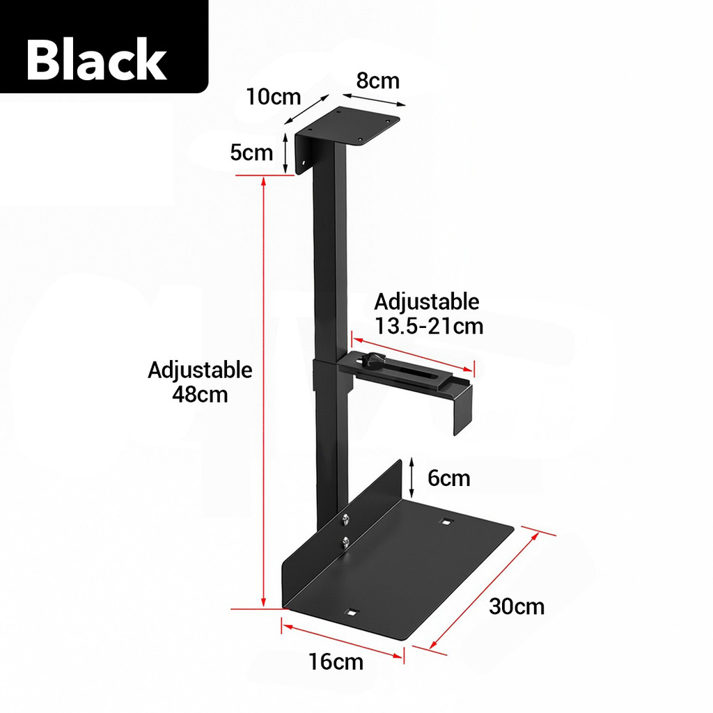 Under Desk Hanging PC Case Holder Adjustable CPU Hanger Stand Bracket ...