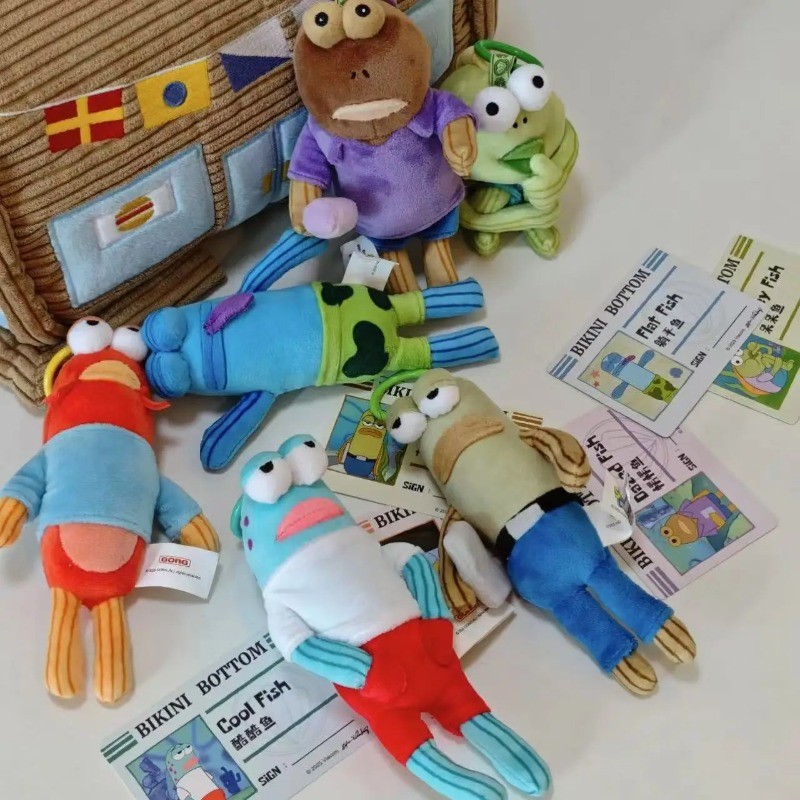 SpongeBob Residents Of Bikini Bottom Underwater Fish Population Plush ...