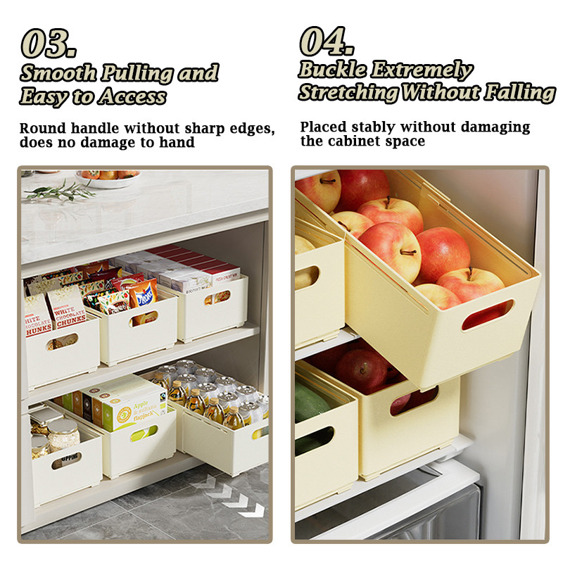 Sancy Retractable Cabinet Storage Box Pull Out Kitchen Desktop Snack ...