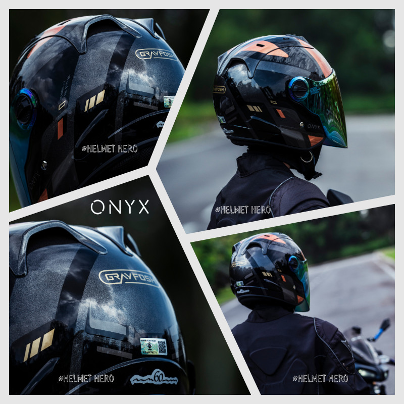 (FREE VISOR) NEW Grayfosh Helmet G626 KURO HELMET NOVA ALPINE ONYX OPEN ...