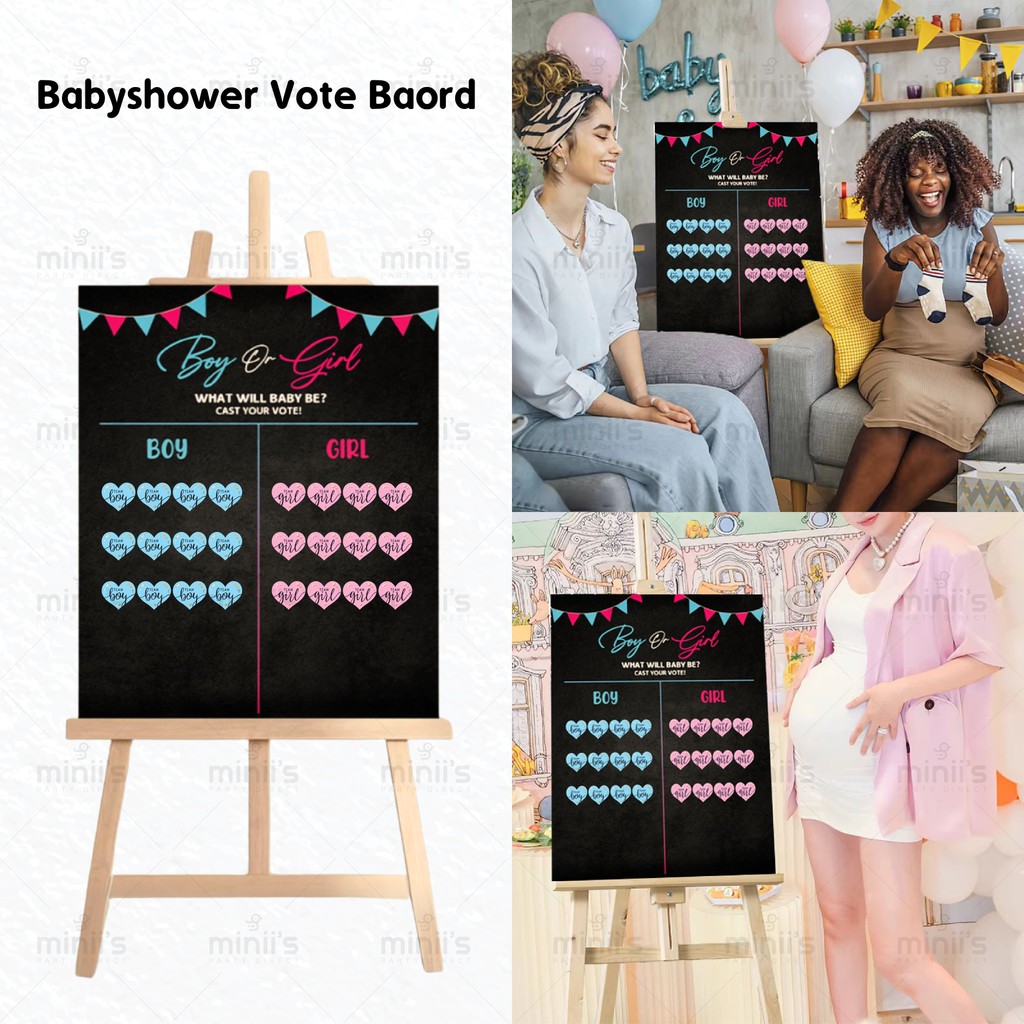MINIIS Boy or Girl Gender Reveal Board Vote He Or She Voting Game ...
