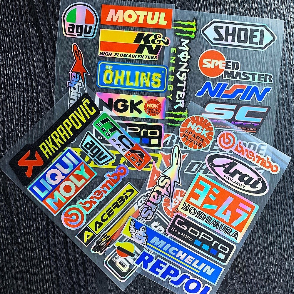 1 Set Of Rainbow Arai AGV Helmet Stickers SHOEI AKRAPOVIC Motorcycle ...