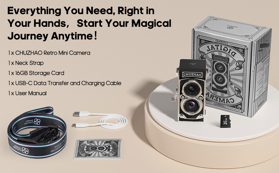 CHUZHAO Vintage Mini Retro Digital Camera 1080P FHD Video 12MP ...