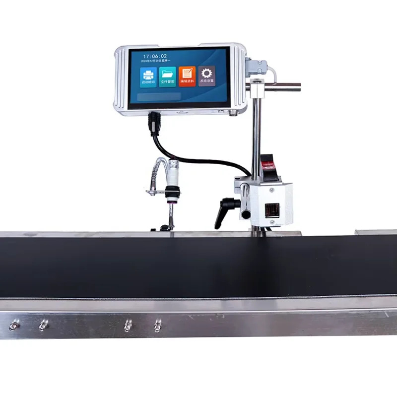 Industrial Continuous Online Thermal Inkjet Printer With Conveyor Belt ...