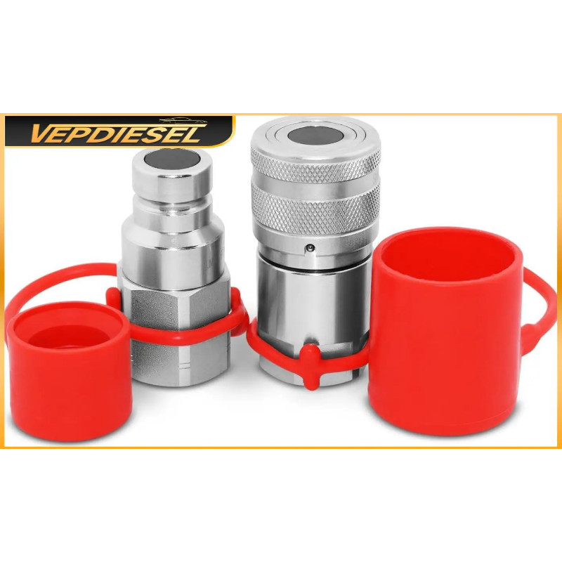 1Set Flat Face High Flow Skid Steer Hydraulic Quick Connect Couplers ...