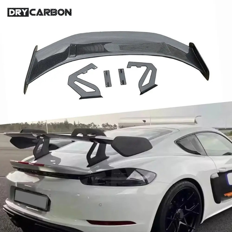 Carbon Fiber Rear Trunk Duck Spoiler Wing Body Kits for Porsche Cayman ...