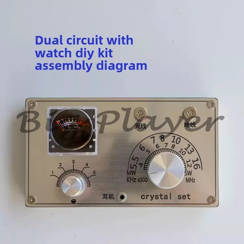 Ore radio, small and beautiful, with watch head, mining machine DIY ...