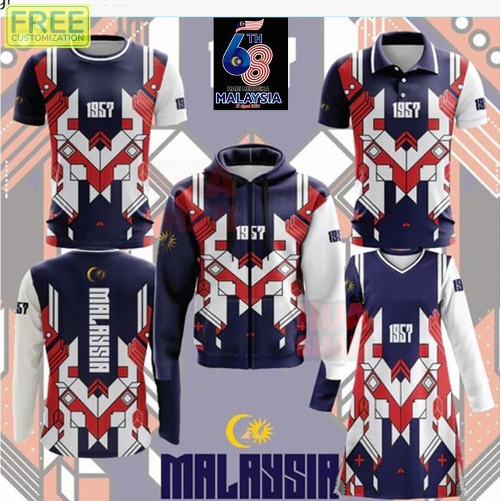 2025 - 2026 Brand - new Merdeka Malaysia 68 Theme - designed 3D Polo T ...