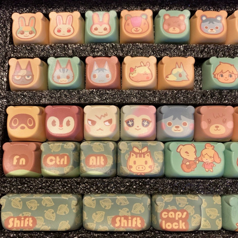 Animal Crossing Keycaps EAO/MOA Profile 139 Keys PBT Dye Sublimation Kawaii Cartoon Keycaps ...