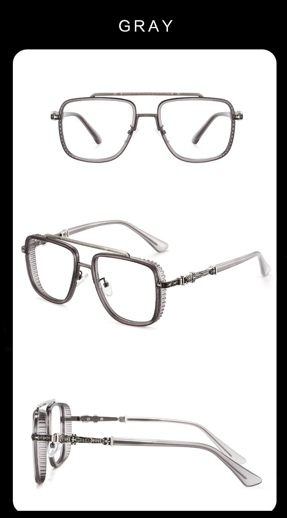 Personal Quadrangle Spectacles Filting Blue Light Stylish Wide Edge ...