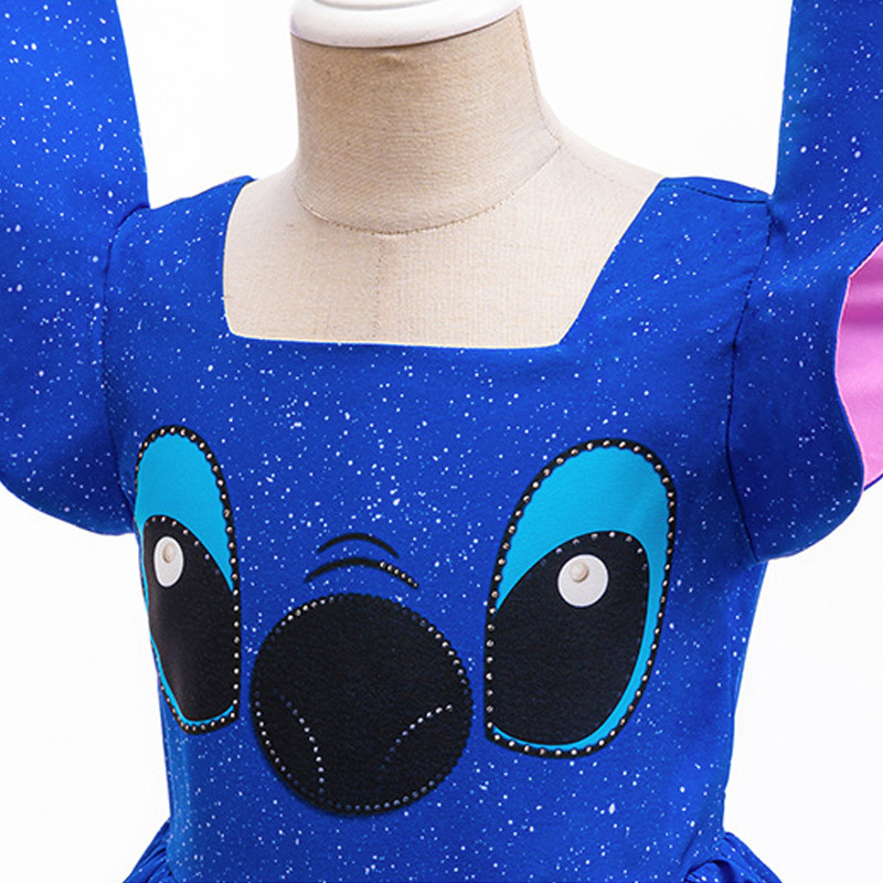 Lilo And Stitch Movie Princess Blue Dress For Kids Girl Cartoon Gown ...
