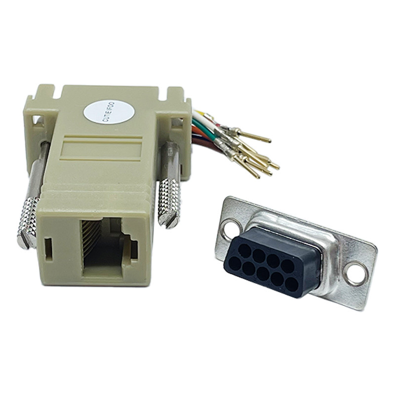 10pcs/lot RJ45 Female to DB9 Male RS232 COM Port Modular Extender for ...