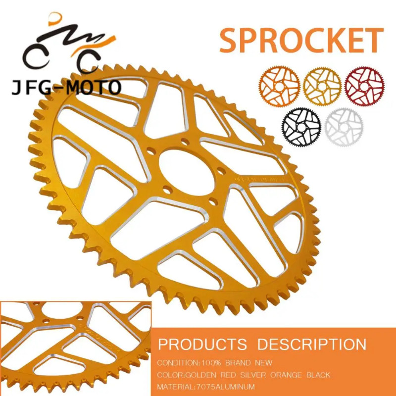 Motorcycle Chain Sprocket Aluminum For Talaria Sting Electric Dirt Bike 58T 62T For Surron ...