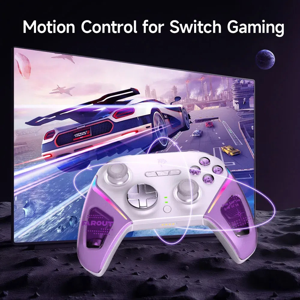 EasySMX D10 Bluetooth RGB wireless game controller for PC/Switch/mobile/Steam, TMR joystick ...