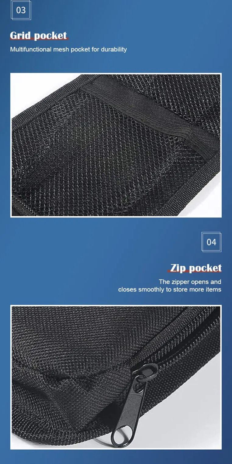 Multifunctional Zipper Storage Bag Car Side Storage Bag with Mesh ...