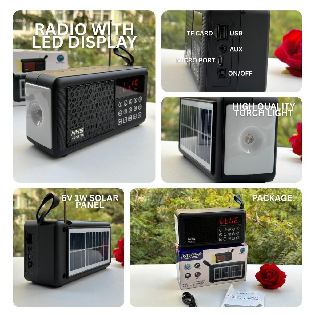 NNS S171S Speaker Radio FM Bluetooth Tanpa Wayar Super Bass Kuat ...