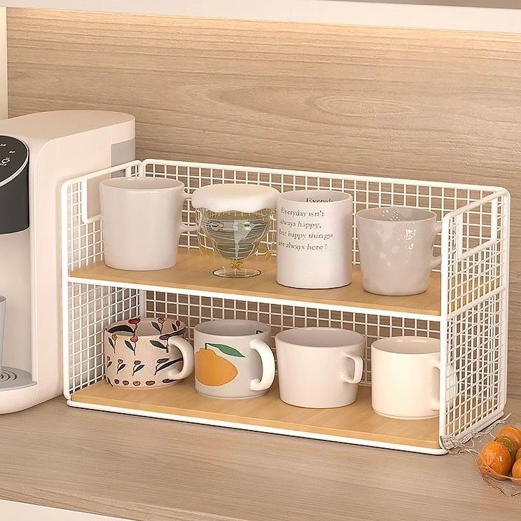 HOT!! Tea Cup Rack On Table Tea Set Storage Rack Office Desk Storage ...