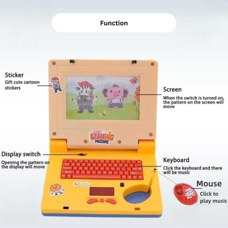 Kids Simulation Computer with Mouse Kids Learning Machine Lighting ...