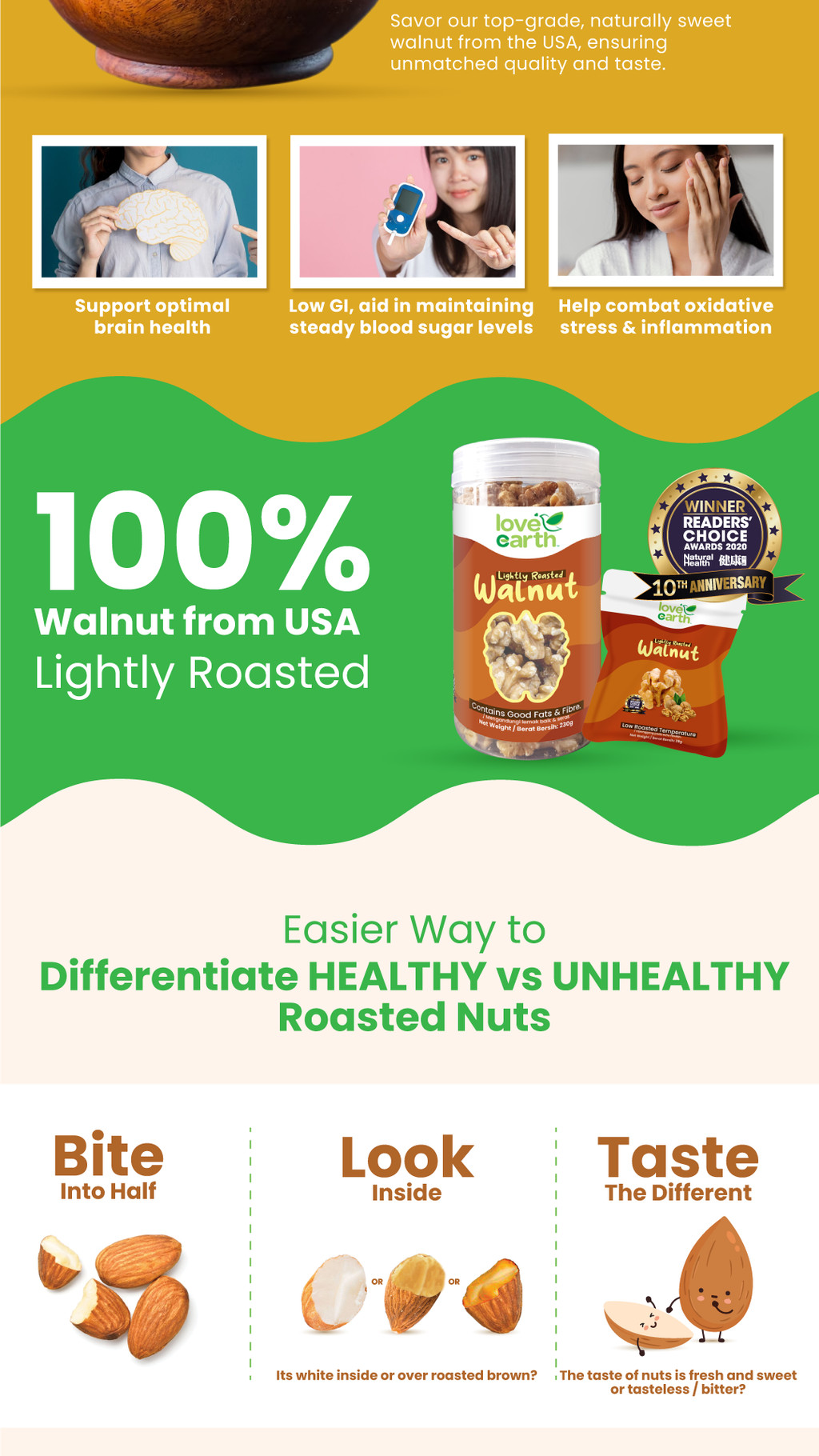 Twin Pack Lightly Roasted Walnut 230g x 2 | Shopee Malaysia