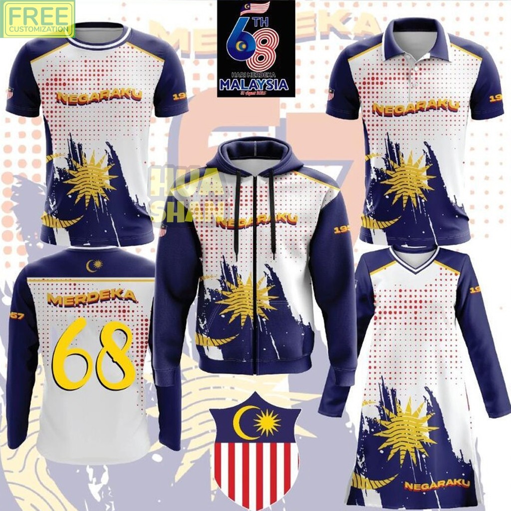 2025 - 2026 new Merdeka Malaysia 68 Theme - designed 3D Polo T - shirts ...