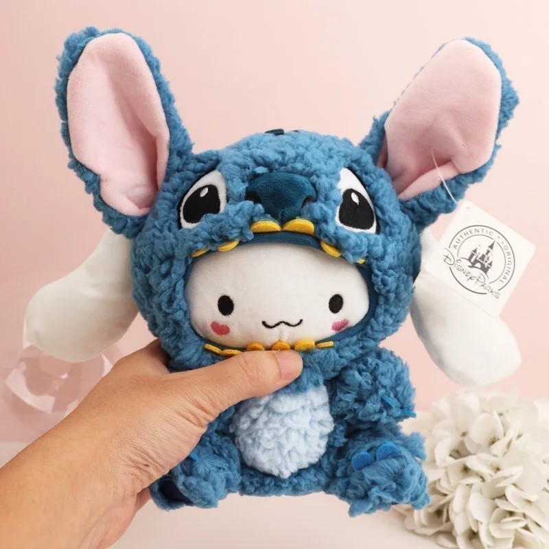 Kawaii Cinnamoroll Stitch Plush Doll Toys Anime Lilo & Stitch Stuffed ...
